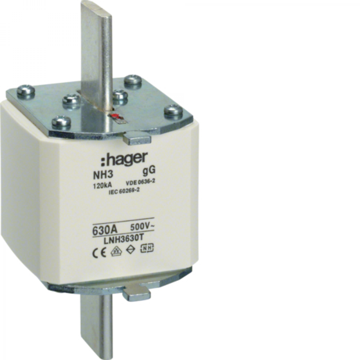 LNH3630T Fusível de facas NH3 gG 630A 500V - LNH3630T | Components4Automation
