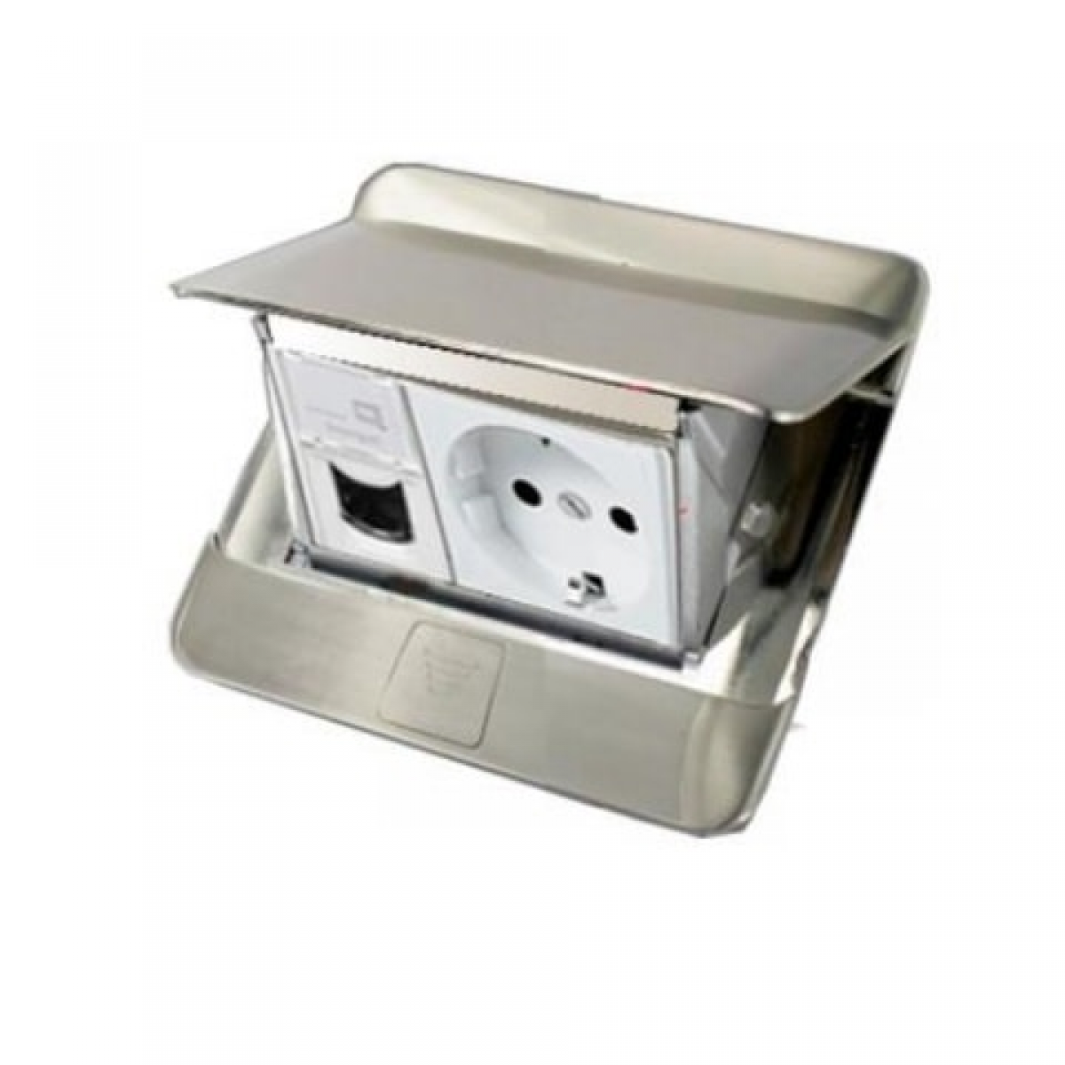 054010 Pop-up box to be equipped - 3 modules - matt aluminium finish ...